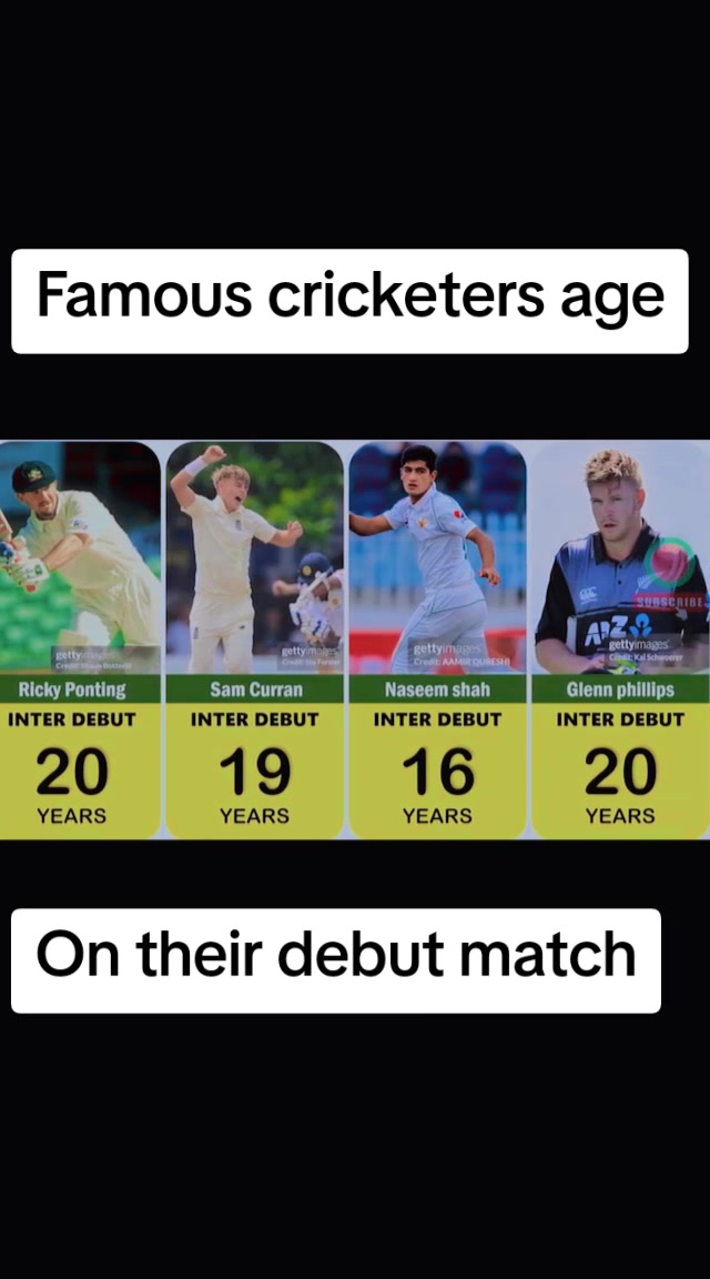 Famous crickters age on their debut | Sports editz (@sportseditz348)