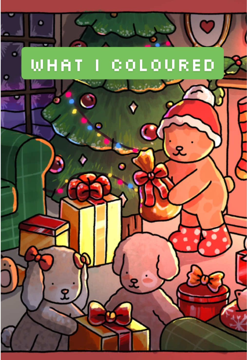 Finished pdf colouring page from Bobbie | Popcorn colouring (@pupsie ...