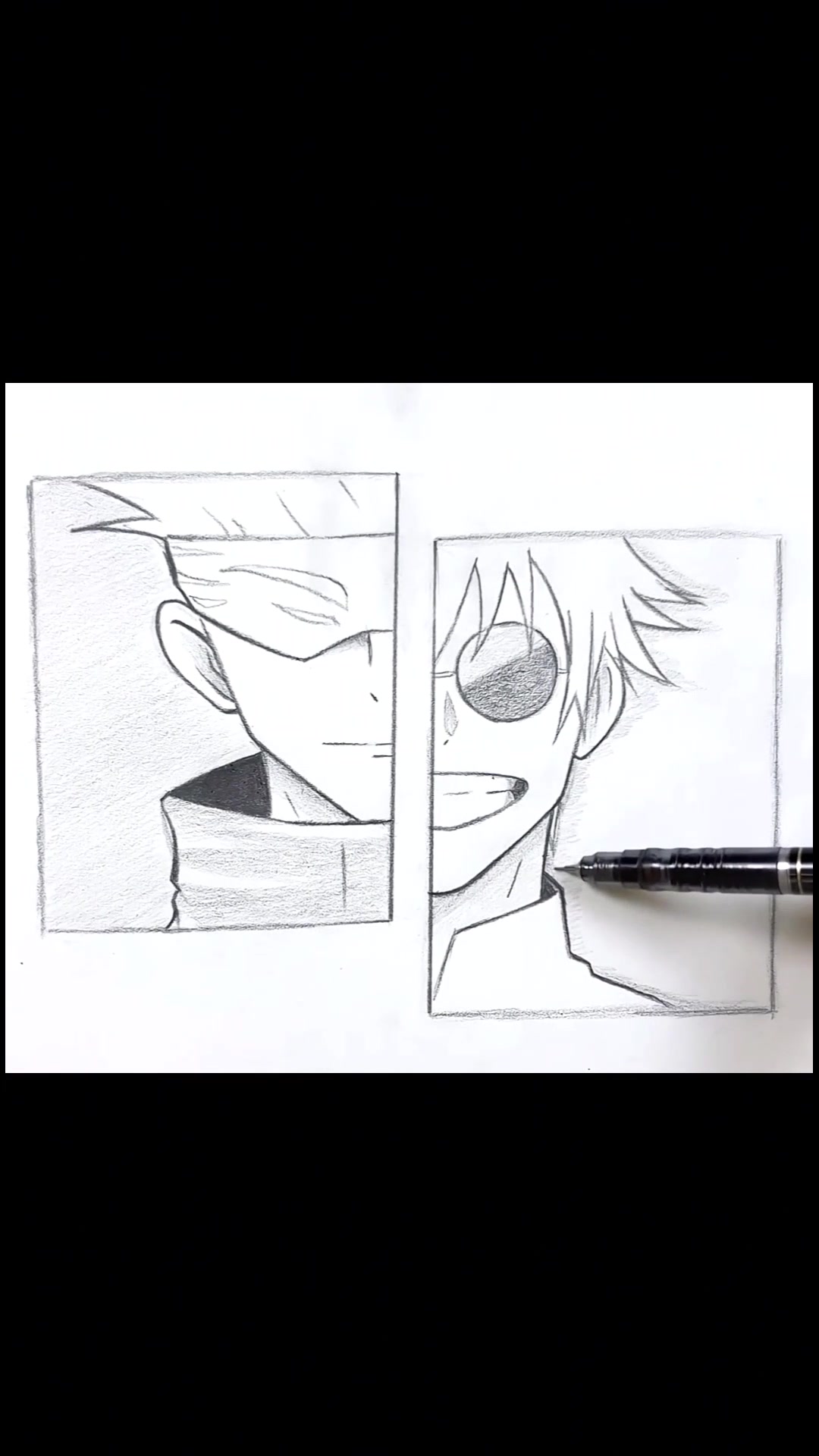 Easy drawing of satoru gojo before and | Easytodraw (@easy_todraw)