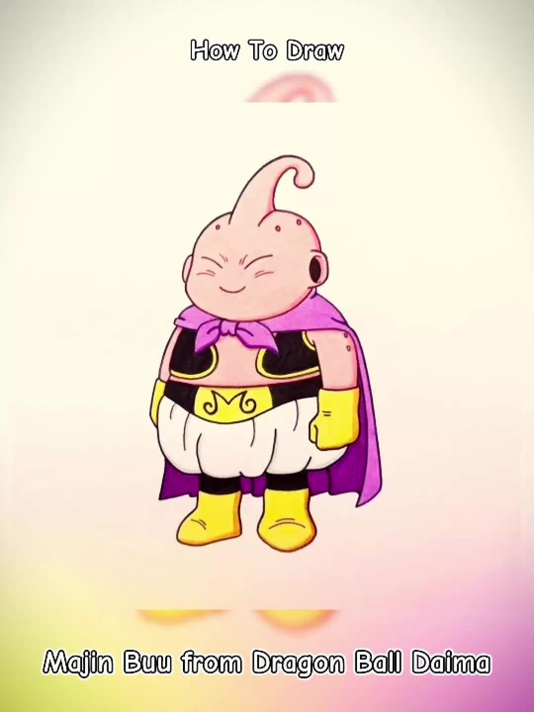 How To Draw Majin Buu from Dragon Ball | Toby Willis Art (@tobywillis.art)
