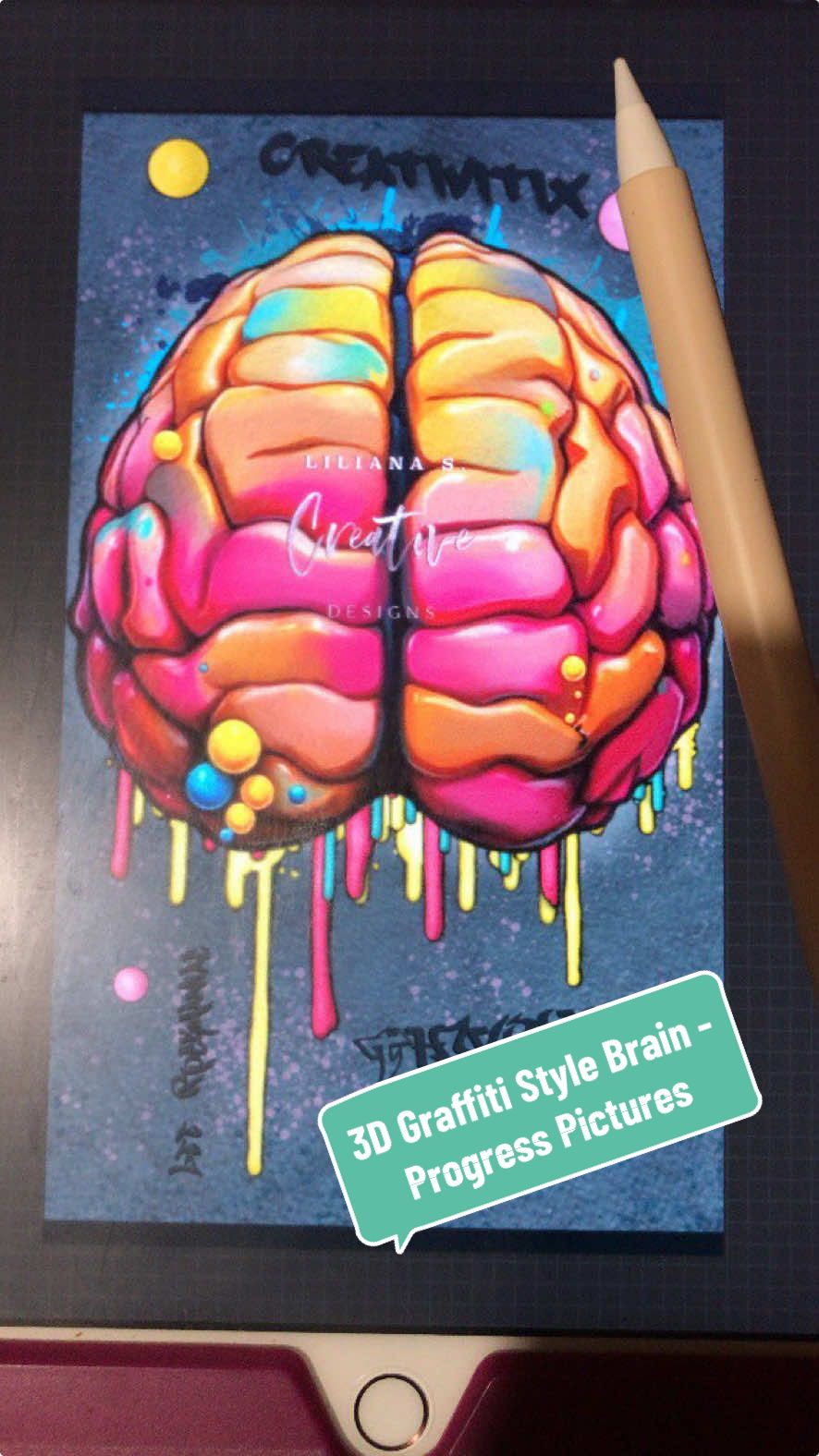 3D Graffiti Style “Brain”. This is a | Liliana S. Creative Designs ...