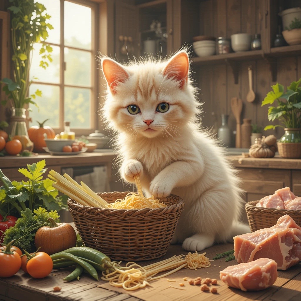 Cùng meo meo làm món mì thịt nướng nhé | Nhật Ký Mèo Con (@nhatkymeowcon)