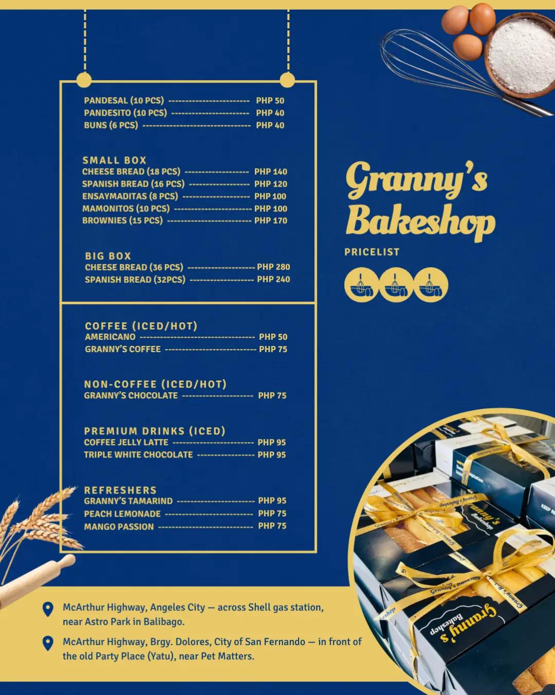 Here’s our current product list and | Granny's Bakeshop ...